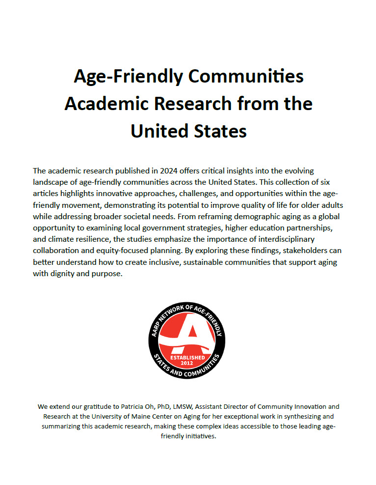 Age-Friendly Communities Academic Research from the USA - Age-Friendly ...