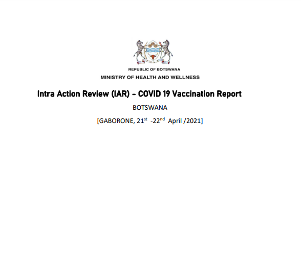 IAR COVID-19 Botswana (21-22 April 2021) | Strategic Partnership for ...